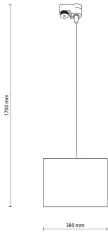 Lustr na lanku do lištového systému TRACER 1xE27/15W/230V pr. 38 cm černá/šedá