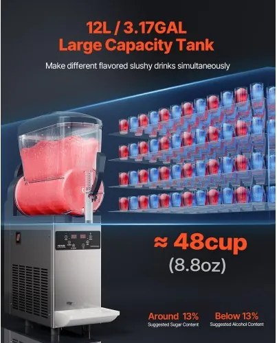Výrobník mražených nápojů 12 L Komerční Slushy Stroj Margarita Smoothie