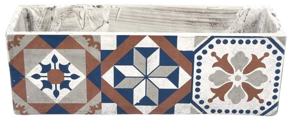 BETONOVÝ KVĚTINÁČ AZULEJOS 13X39,5X13,5 CM VÍCEBAREVNÁ
