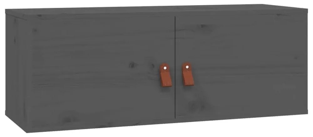 Petromila Nástěnné skříňky 2 ks šedé 80 x 30 x 30 cm masivní borové dřevo