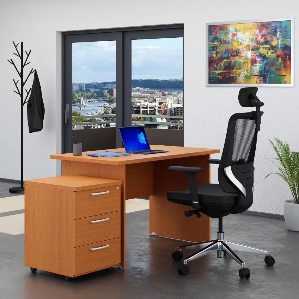 Sestava kancelářského nábytku Visio 1, 120 cm, třešeň