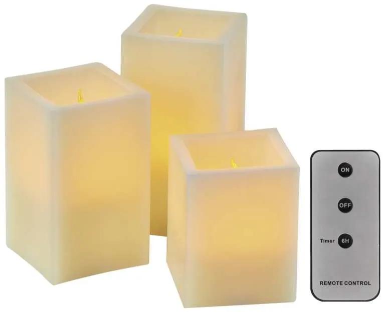 Emos 3x hranatá LED svíčka s ovladačem a časovačem