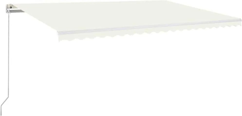 Ručně zatahovací markýza s LED světlem 500 x 300 cm krémová 3068942