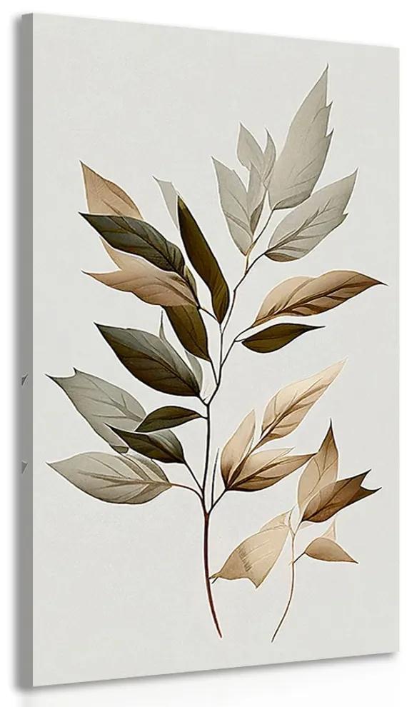 Obraz luxusní listy s nádechem minimalismu - 60x120