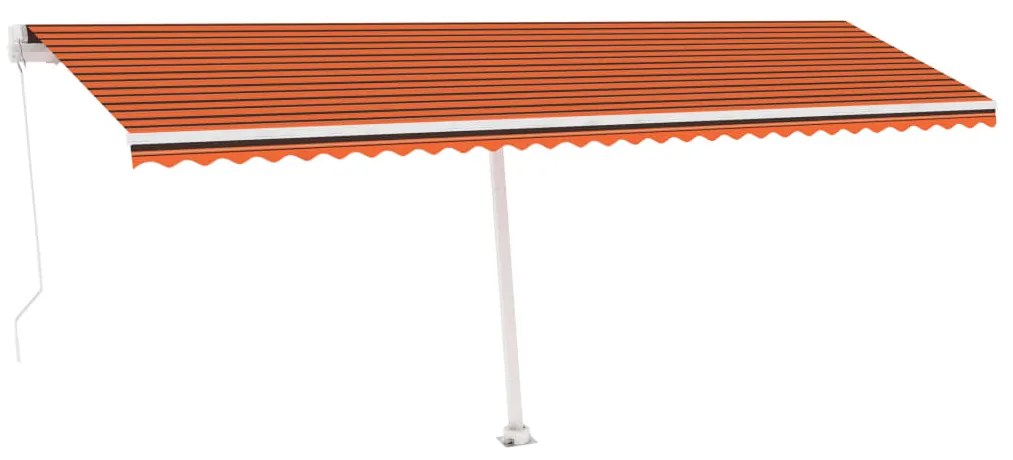 vidaXL Marketos Ručně zatahovací markýza s LED světlem 600x300 cm oranžovohnědá