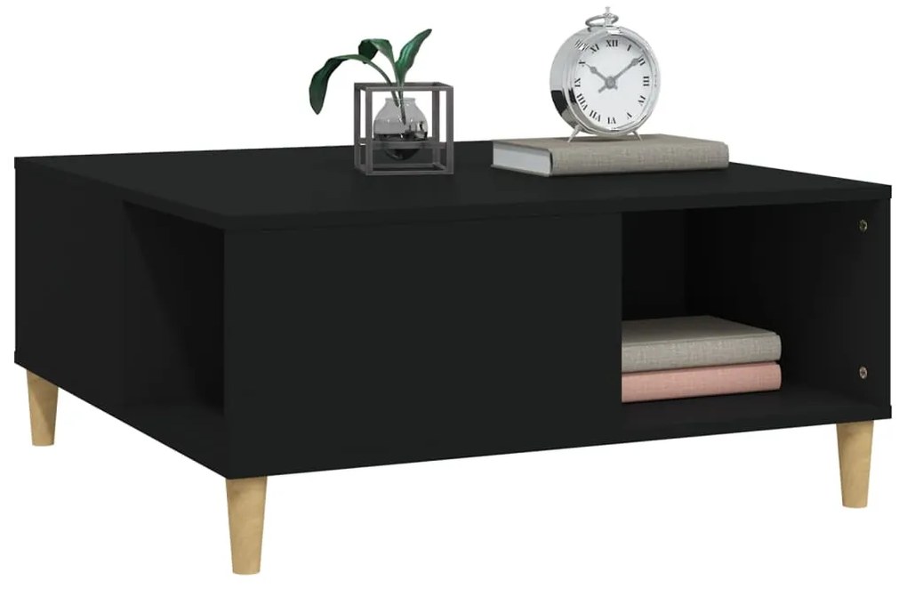 Konferenční stolek černý 80 x 80 x 36,5 cm kompozitní dřevo - Default Title
