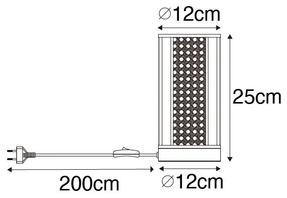 Orientální stolní lampa bílá s ratanem 12 cm - Akira