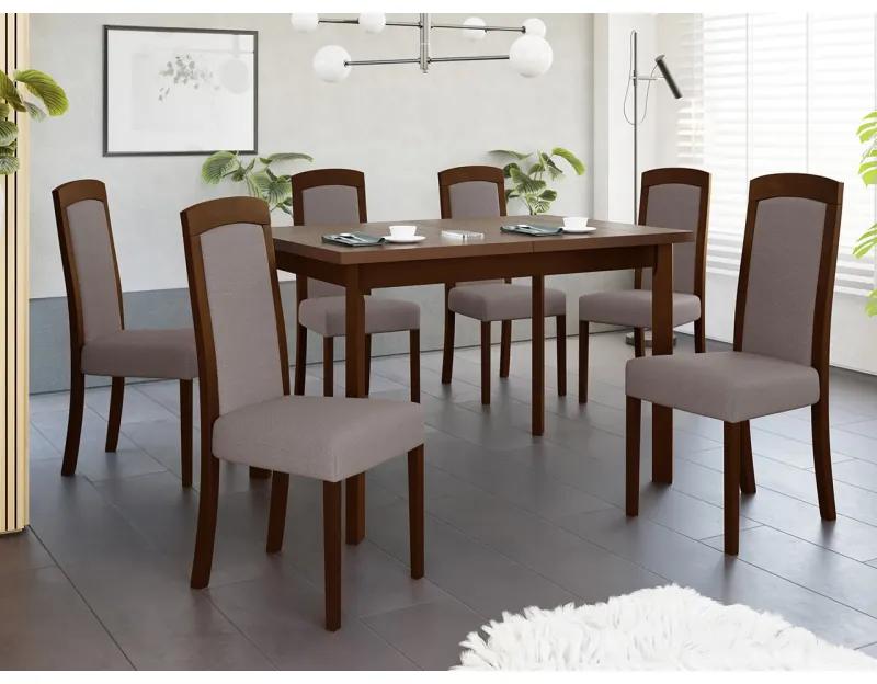 Rozkládací stůl se 6 židlemi - AL26, Barva dřeva: sonoma-L, Potah: Paros 2
