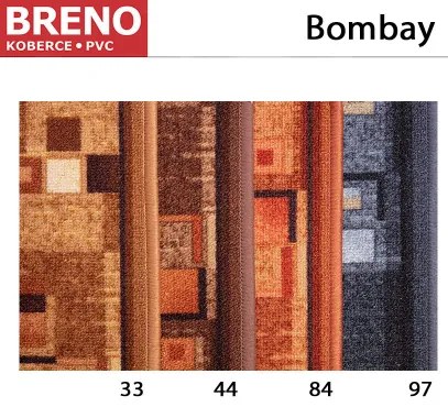 Koberce Breno Běhoun BOMBAY 97, šíře role 80 cm, Šedá, Vícebarevné