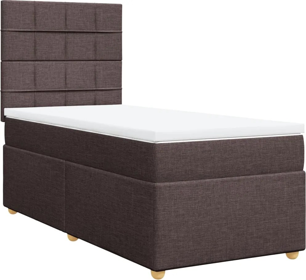 Box spring postel s matrací tmavě hnědá 80x200 cm textil 3293410