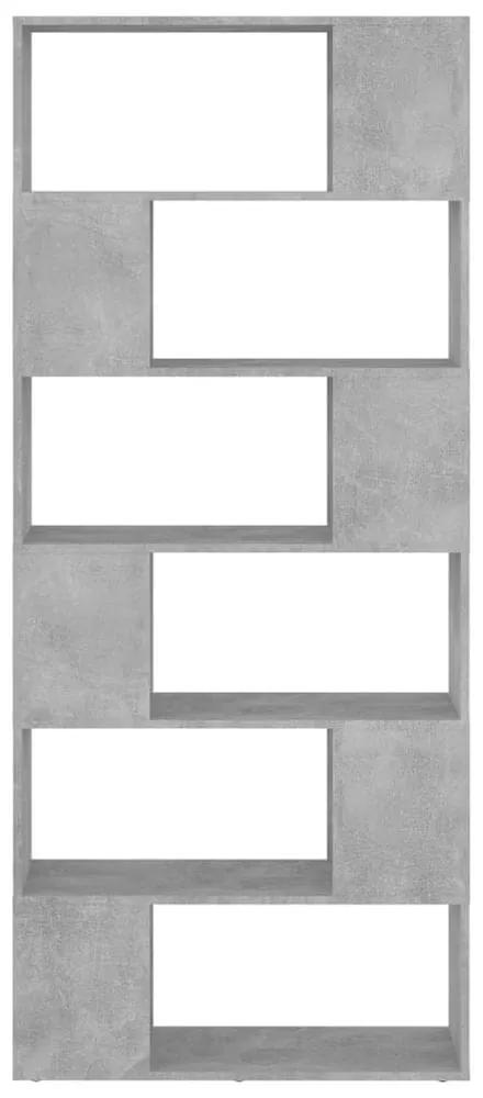Petromila Knihovna / dělicí stěna betonově šedá 80 x 24 x 186 cm kompozit