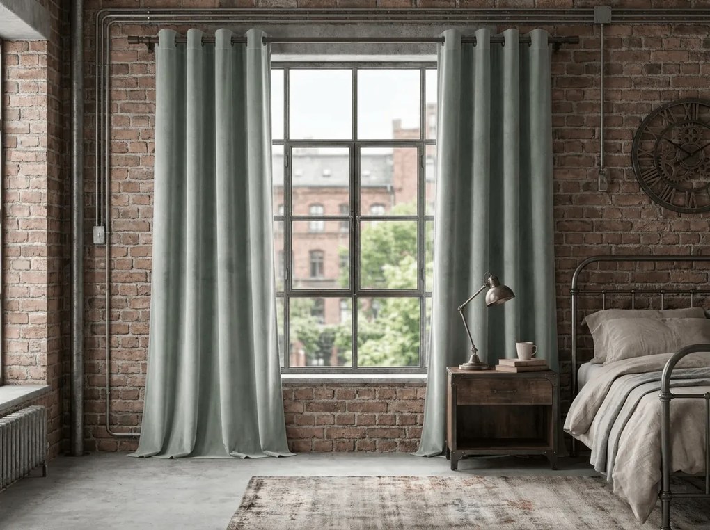 Zatemňovací závěs DREAM VELVET 140x250 cm, šedý Zavěšení: Kovové kroužky