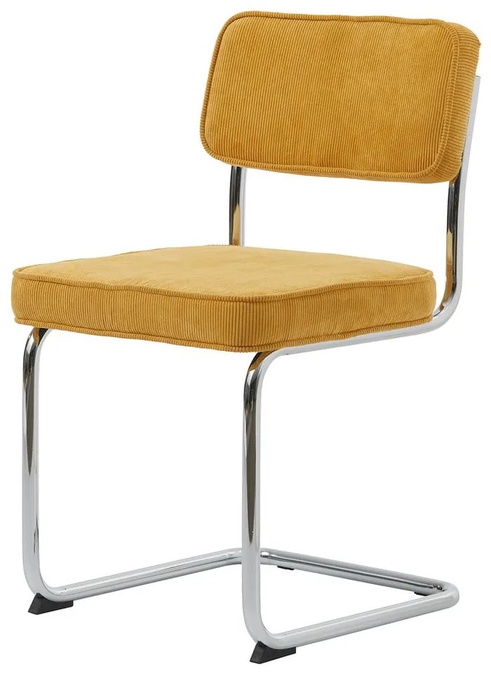 Žlutá manšestrová jídelní židle Rupert – Unique Furniture