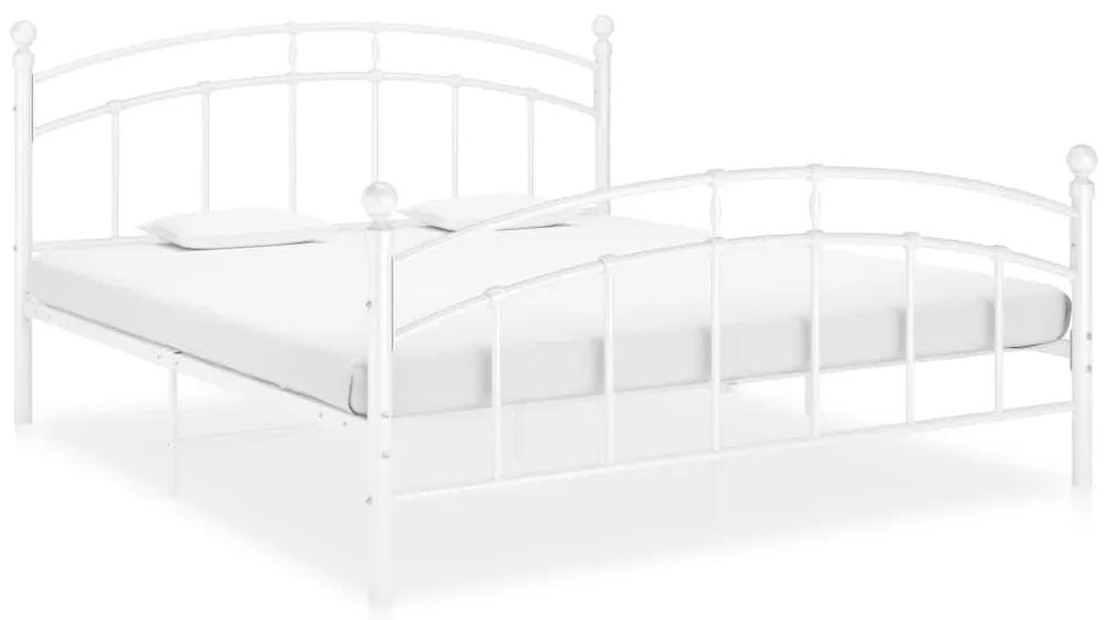 Rám postele bílý kov 160 x 200 cm - Default Title