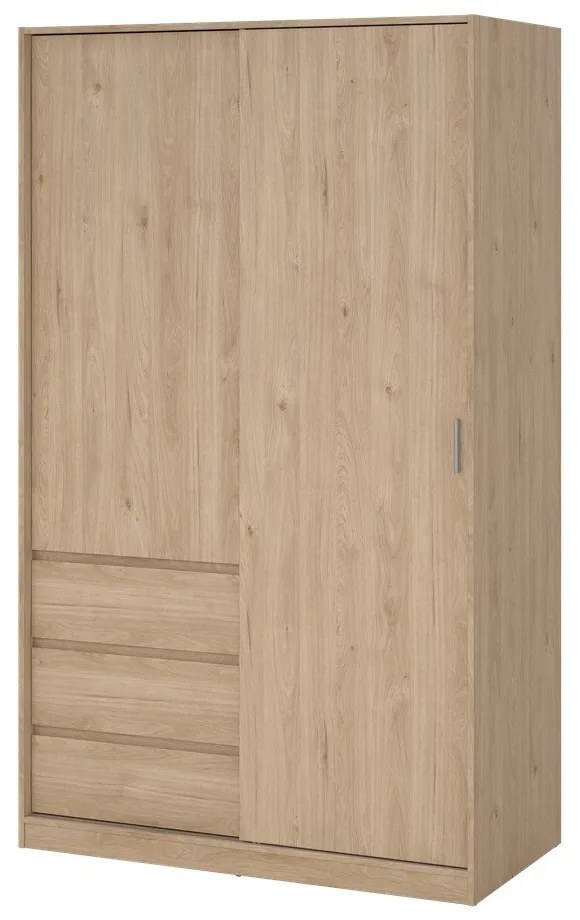 Šatní skříň v dekoru dubu s posuvnými dveřmi v přírodní barvě 119x200x60 cm Naia – Tvilum