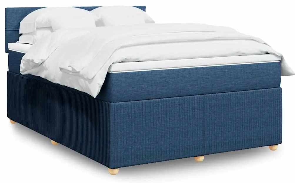 Box spring postel s matrací modrá 160x200 cm textil 3287513