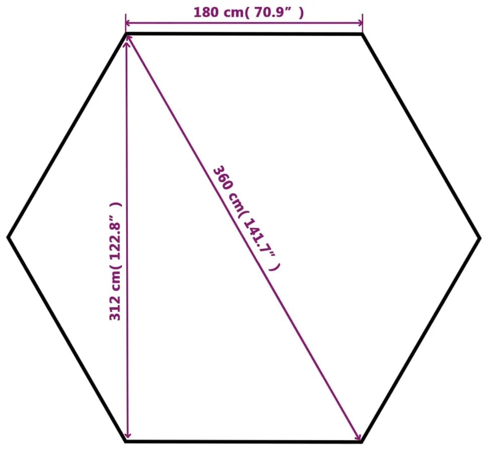vidaXL Marketos Zahradní altán se závěsy šestiúhelníkový 360 x 265 cm