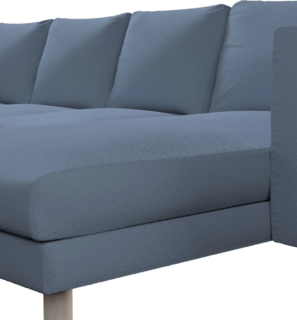 Potah na pohovku IKEA Norsborg 4-místná se šezlongem barva modrá látka pletený vzor