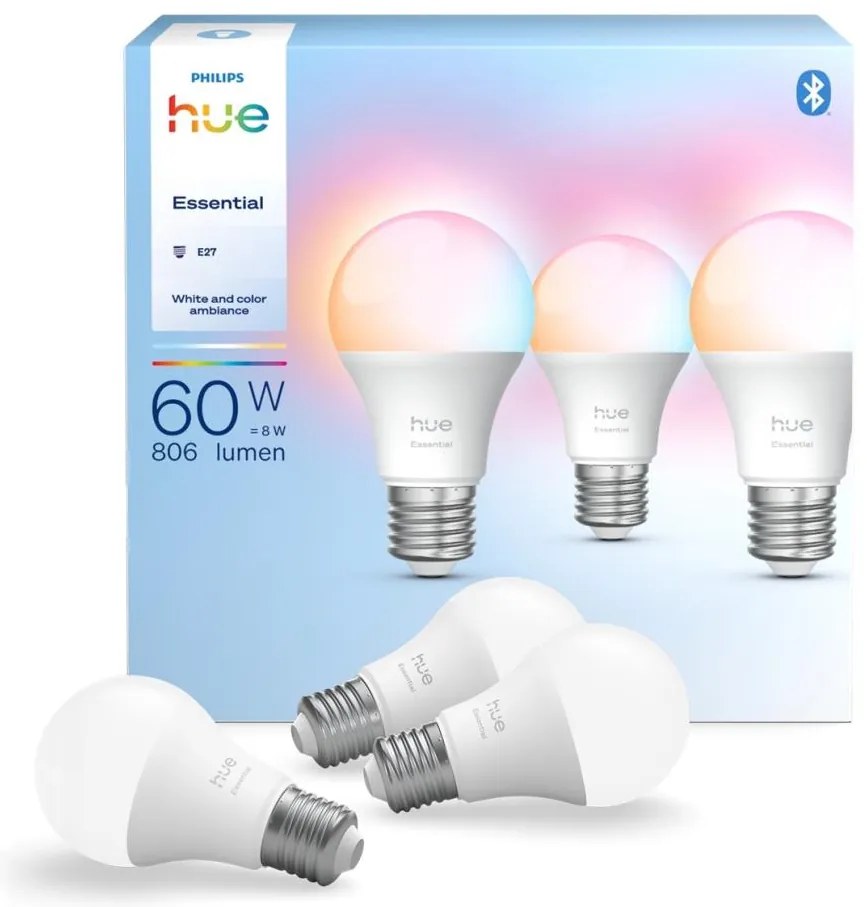 SADA 3x LED Stmívatelná žárovka Philips Hue WACA E27/8W/230V 2200-6500K