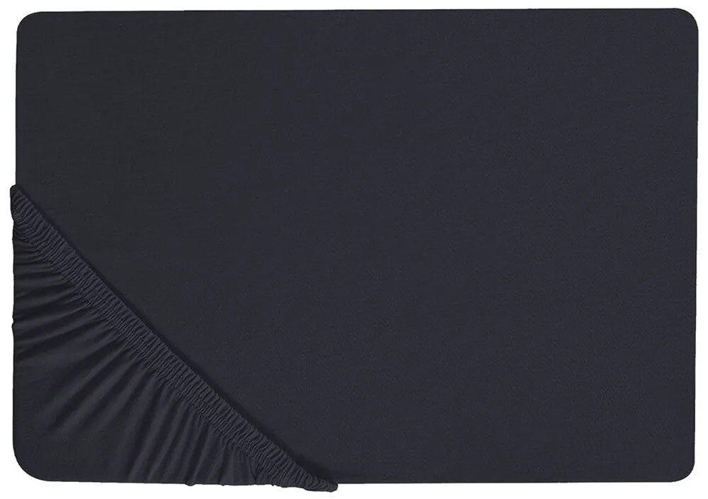 Bavlněné prostěradlo 180 x 200 cm černé JANBU Beliani