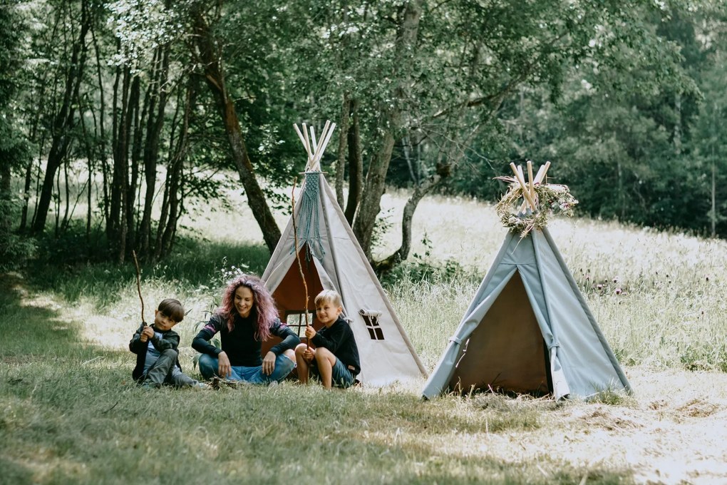 Vigvam design Venkovní Teepee Wild Child, Ash (světle šedé) - PĚTIÚHELNÍKOVÉ BEZ DOPLŇKŮ