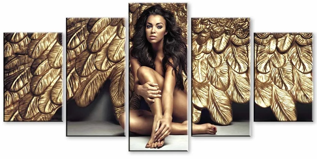 Obraz zlatý anděl Velikost (šířka x výška): 100x50 cm