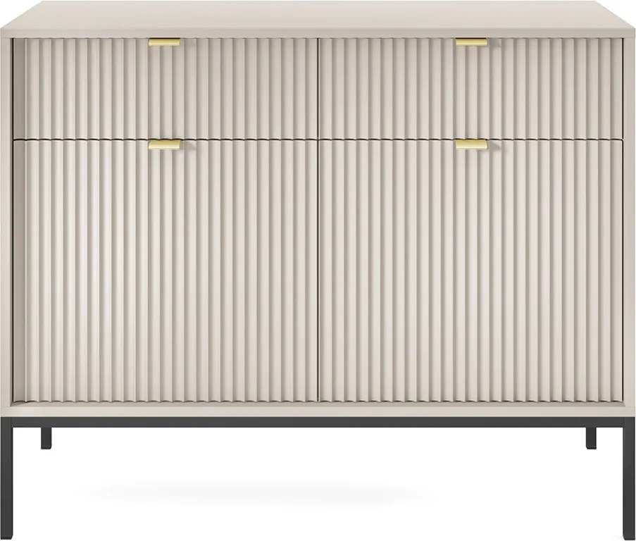 Komoda NOVA kc KSZ104 | s policemi a zásuvkami | 104 cm | kašmír/černá