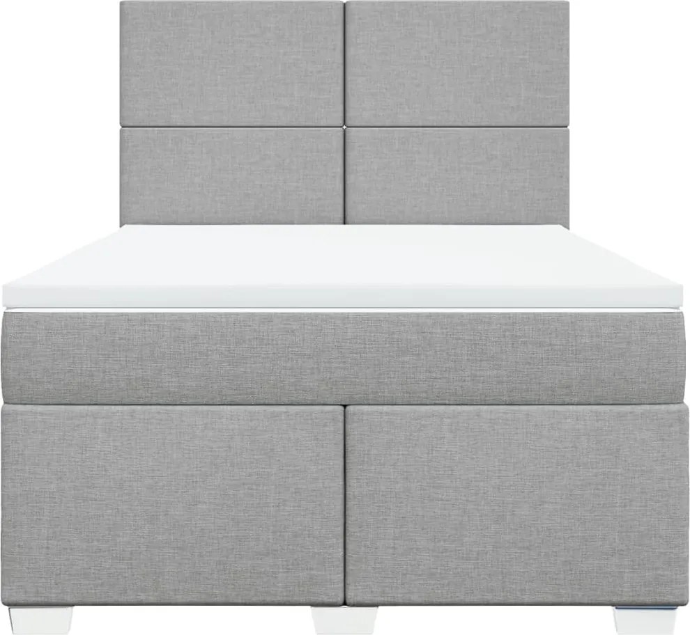 Box spring postel s matrací světle šedá 140 x 190 cm textil 3290476