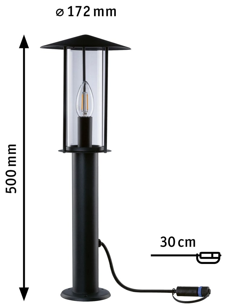 Paulmann 94322 Plug&Shine, venkovní sloupkové svítidlo 2W LED, antracit, výška 50cm, IP44