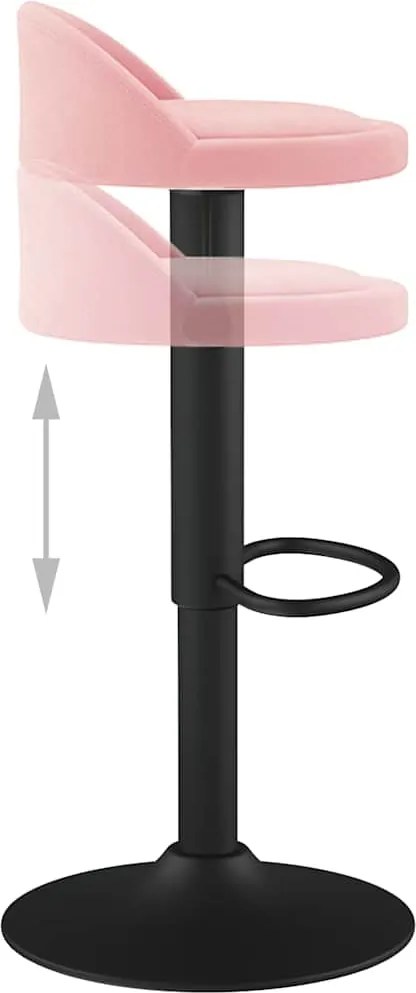 Barová židle růžová samet 333595