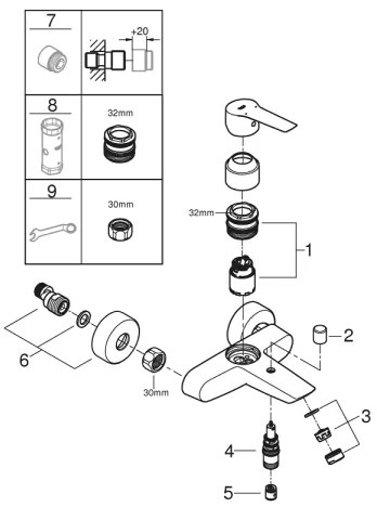 GROHE 24206002 - Vanová baterie START DN 15 lesklý chrom