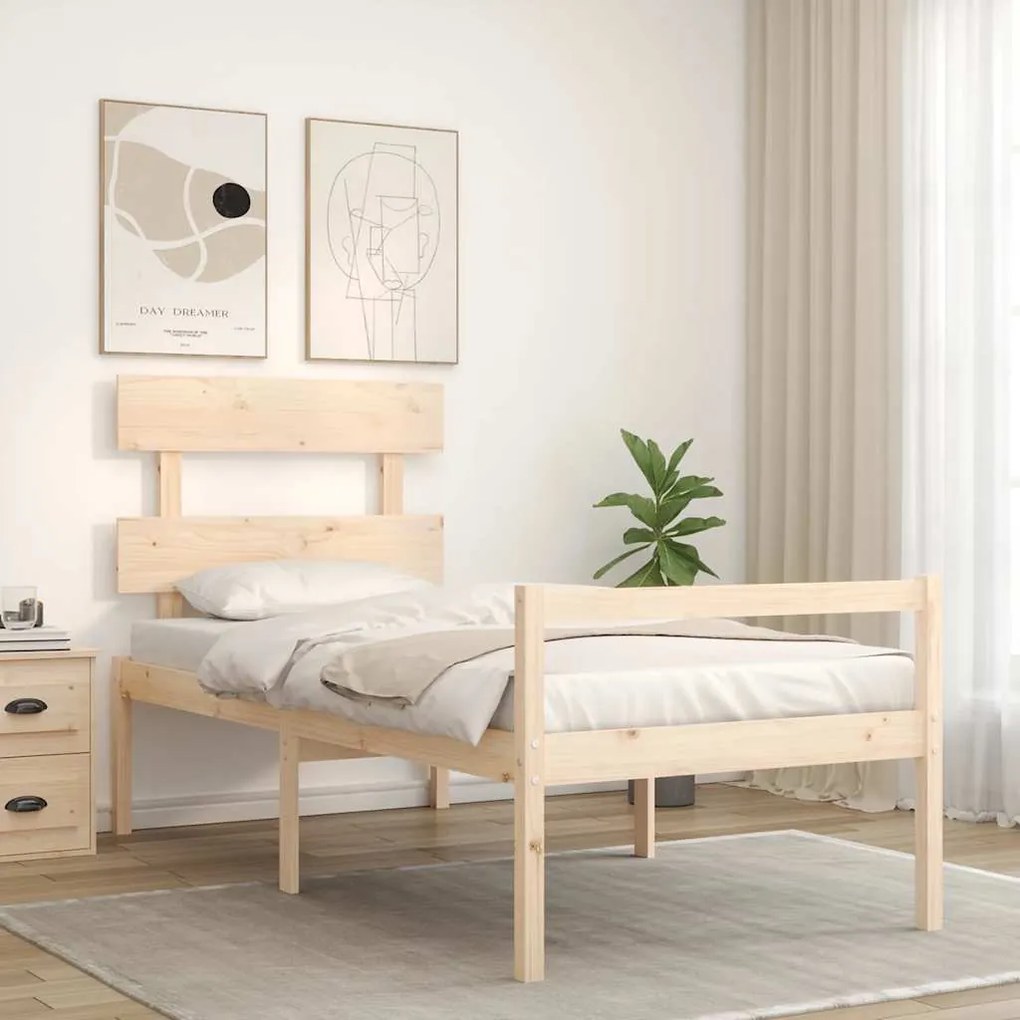 Postel s čelem pro seniory Single masivní dřevo 3195316