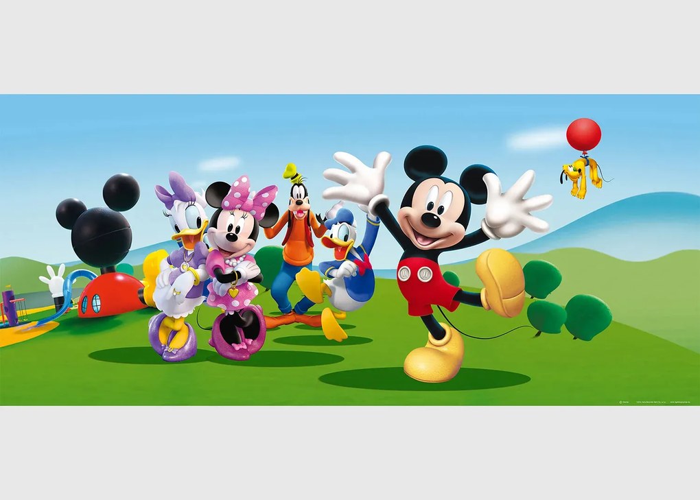 Dětská vliesová fototapeta na zed' Mickey Mouse a přátelé, Disney | 202 x 90 cm | DFTDNH 5343