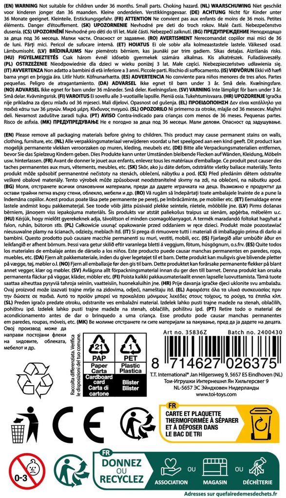 Teddies Kouzelný písek pomalu tekoucí tvořivá tvarovací hmota sliz  25g 3 barvy na kartě 9x18cm