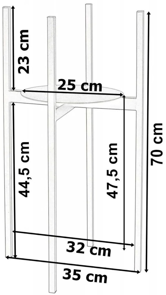 Stojan na květiny Torre 70 cm černý