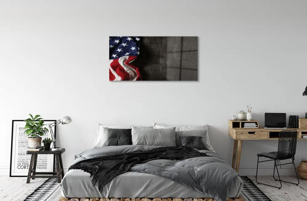 Obraz na skle Vlajky Spojených států 125x50 cm