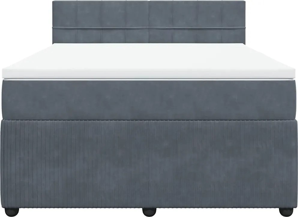 Box spring postel s matrací tmavě šedá 160x200 cm samet 3287783