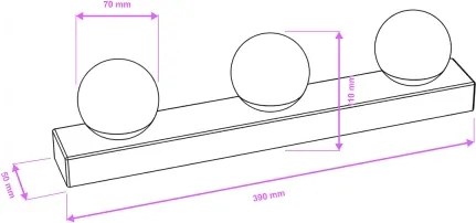 Brilagi - LED Koupelnové osvětlení zrcadla HOLLYWOOD 3xLED/3W/230V IP44 černá