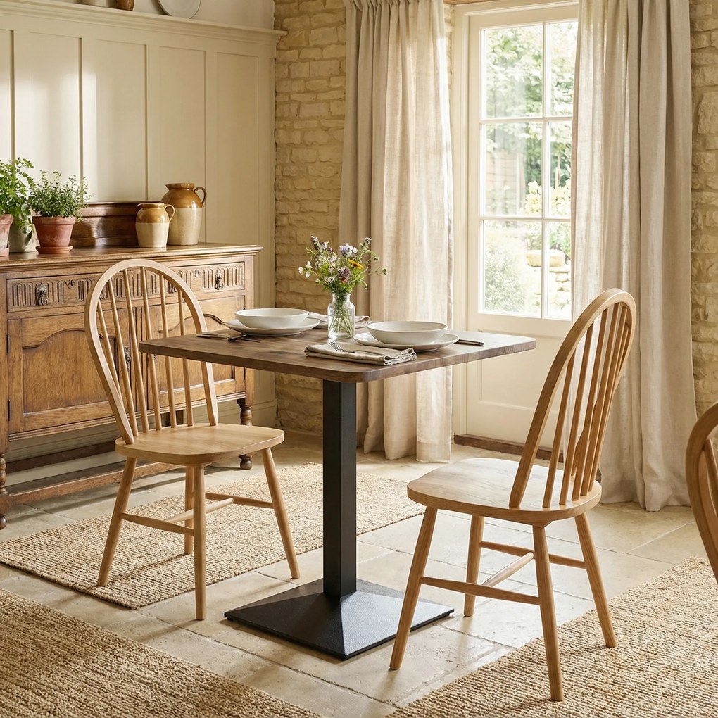 HOMCOM jídelní stůl pro 2 osoby, 70 × 70 × 75 cm, ořech