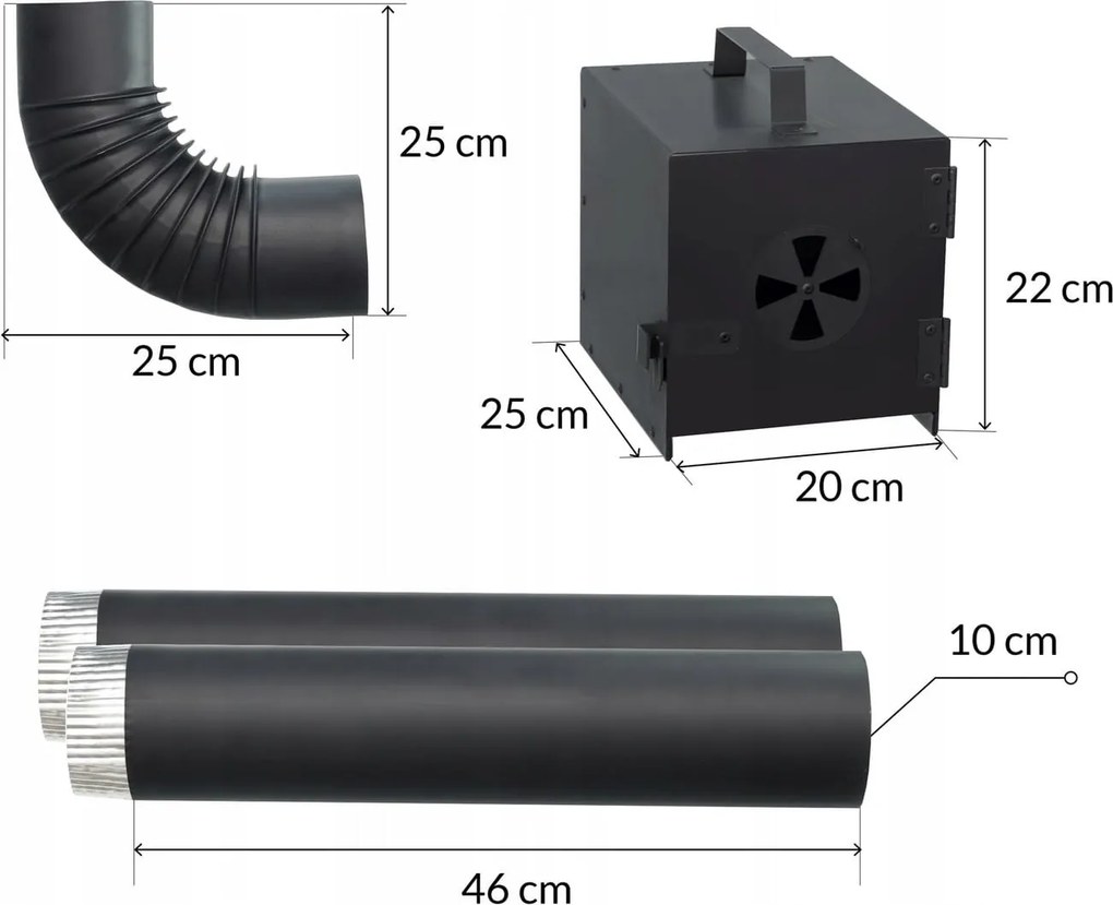 TRENDIE Udírna XXL dřevěná s kovovým komínem