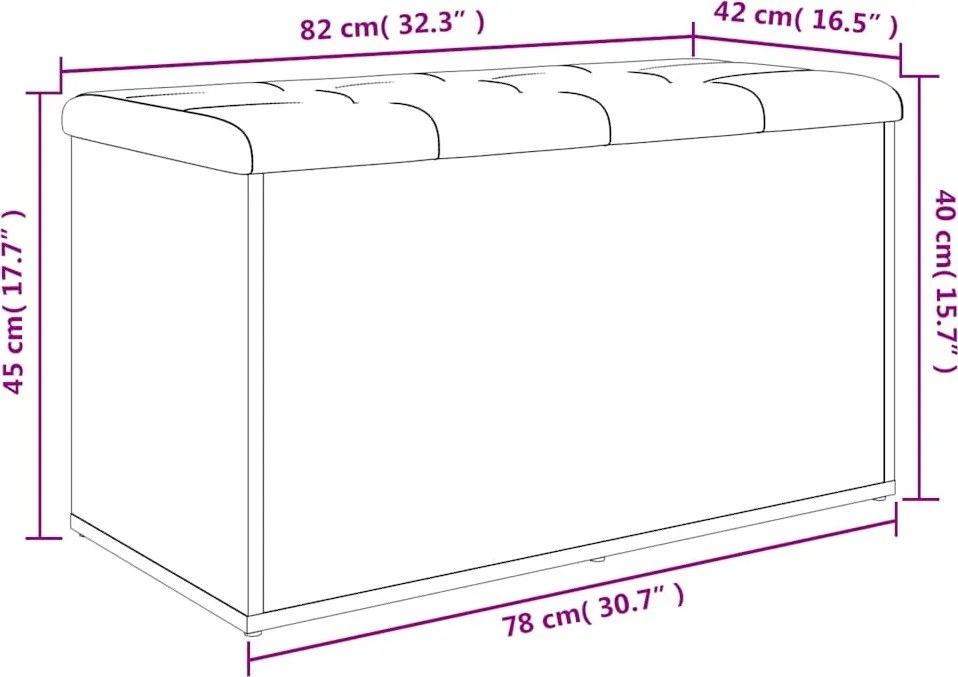 vidaXL Úložná lavice 82 x 42 x 45 cm kompozitní dřevo [835048] Barva: Staré dřevo