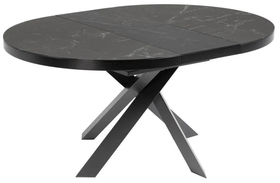 Černý kulatý rozkládací jídelní stůl s keramickou deskou ø 160 cm Vashti – Kave Home