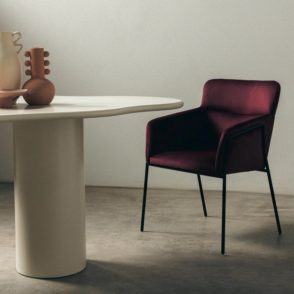 Vínové designové jídelní křeslo HELSINKI VELVET