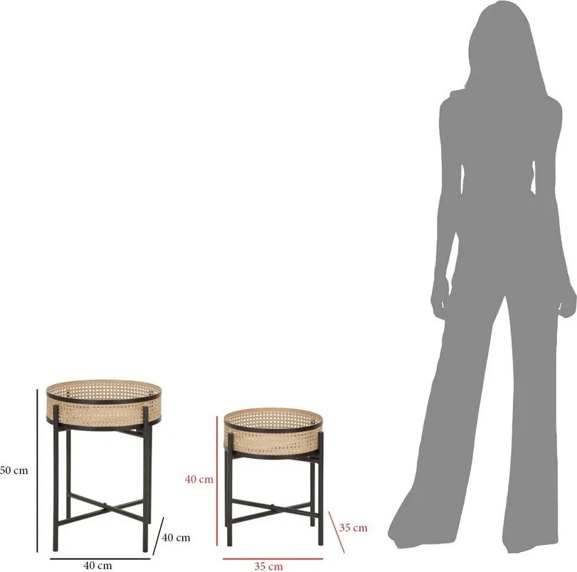 Kulaté odkládací stolky v sadě 2 ks ø 40 cm Fuji – Mauro Ferretti