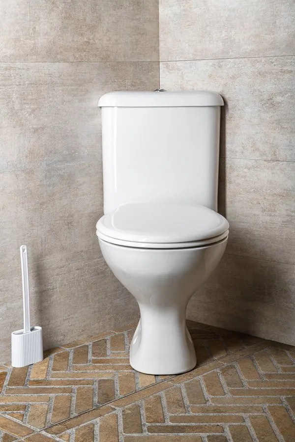 Aqualine Sapho, CLIFTON Rohový WC kombi mísa s nádržkou včetně splachovací soupravy, bílá