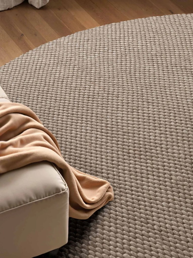 ELLE Decoration, Kusový koberec Lyon Beans 106315 Natural Beige kruh z kolekce Elle, 200x200 (průměr) kruh, béžová, ložnice