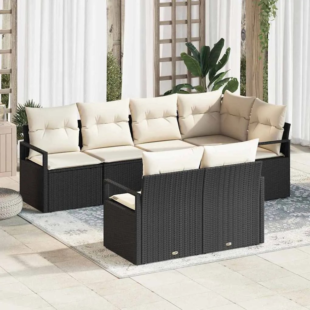 Set pohovek 7 ks Černá polyratan 3346417