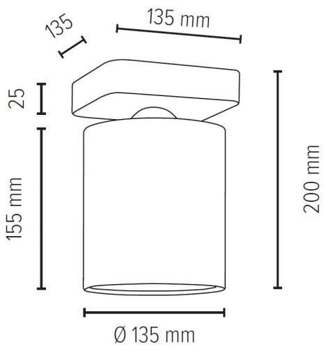 Spot-Light 8512174 - Stropní svítidlo JENTA 1xE27/25W/230V