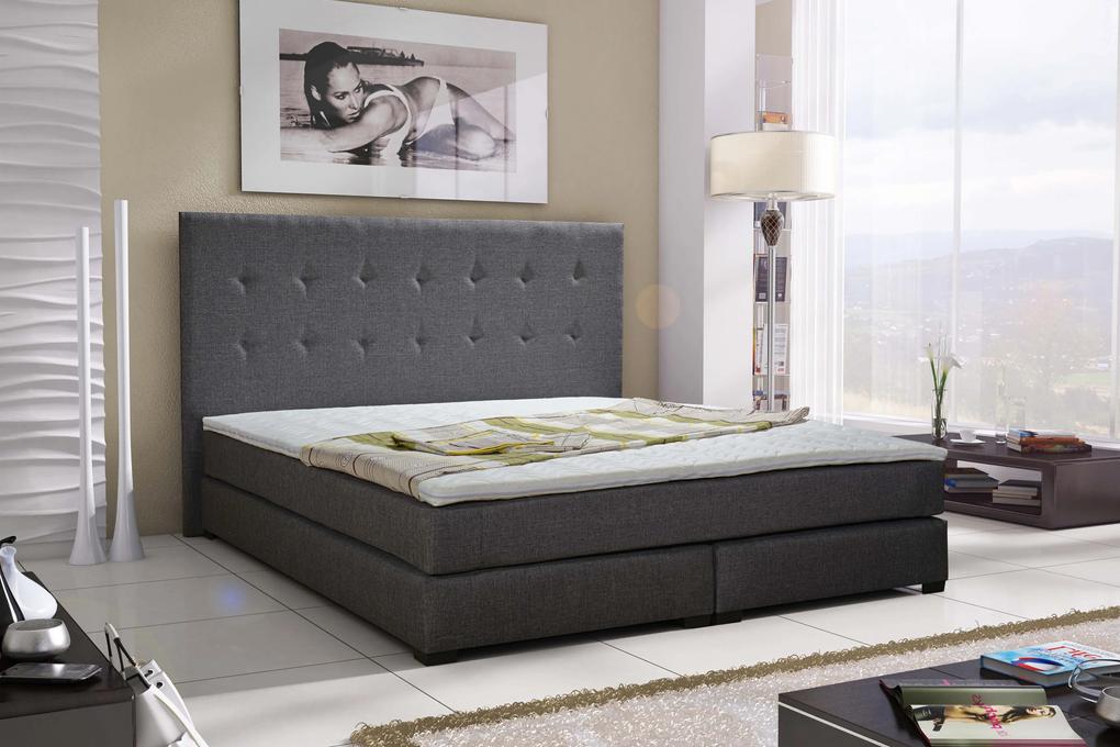 Kontinentální postel 140 cm Caserta (černá) (s matracemi). 616175