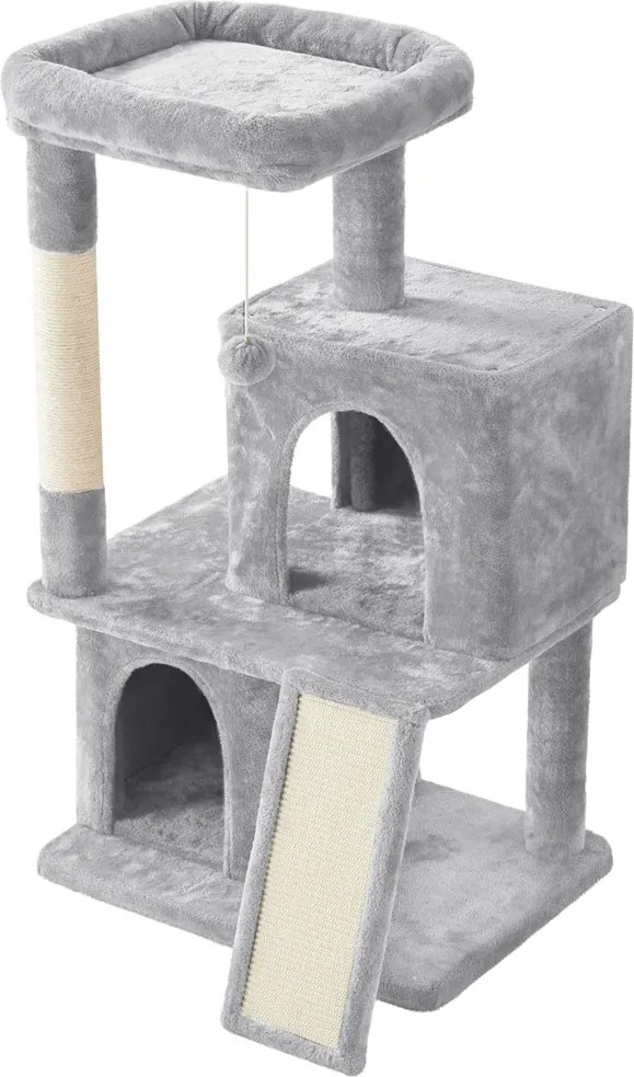 Kočičí nábytek se škrabadlem Yaheetech – světle šedá, 106 cm (257011797382)